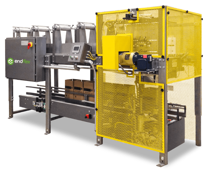 Drop packer automatic case packing system for jugs - EndFlex Drop packer automatic case packing system for jugs - EndFlex