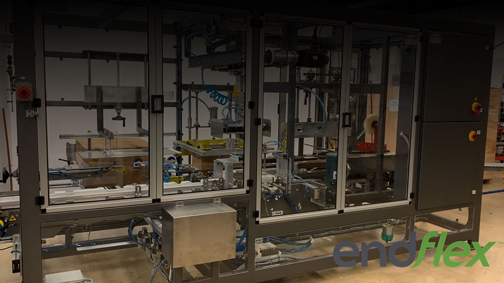 Kartnr vertical cartoning machine with EndFlex case packer for jars - EndFlex