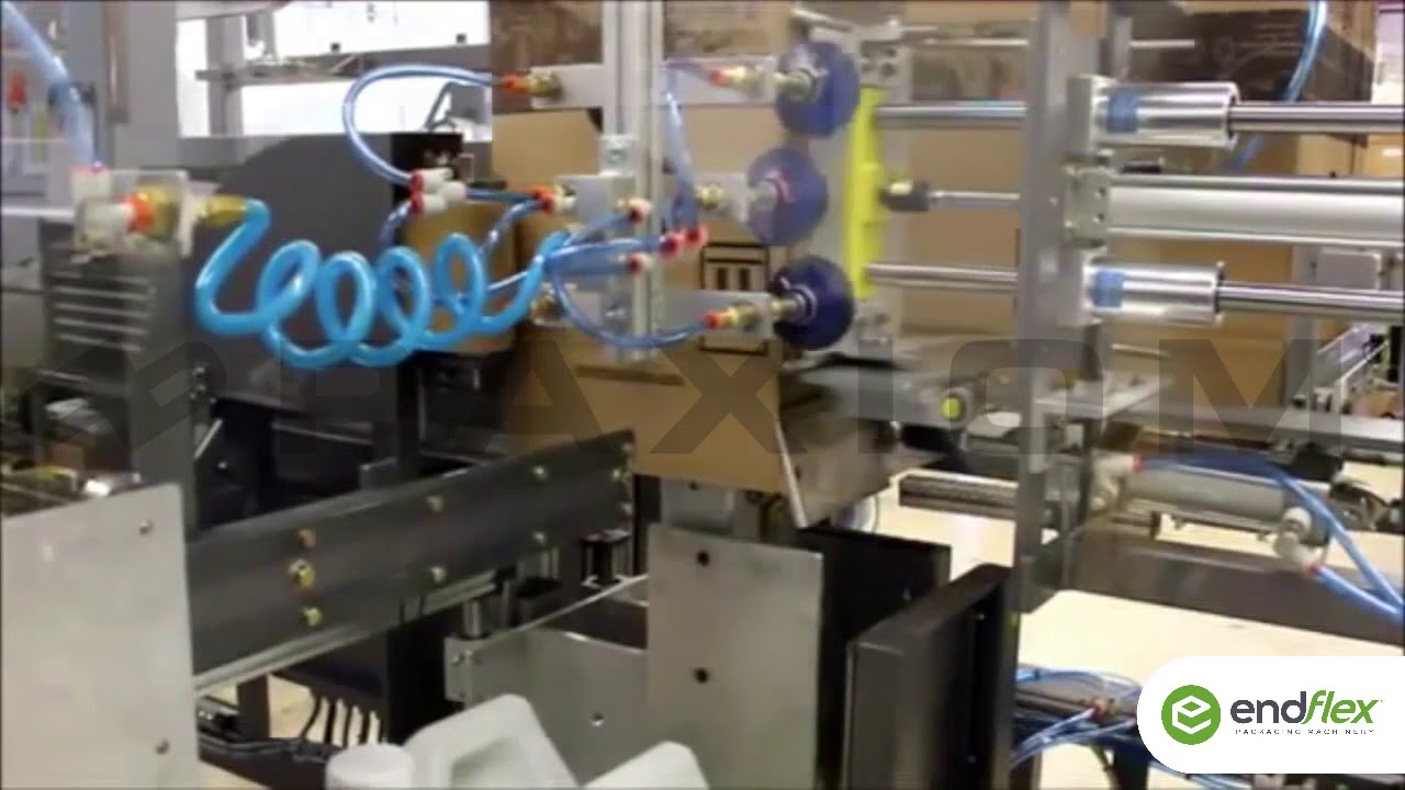 Case Packer with Up Stacker for Jugs of Liquid - 2 x 1 Pack Pattern