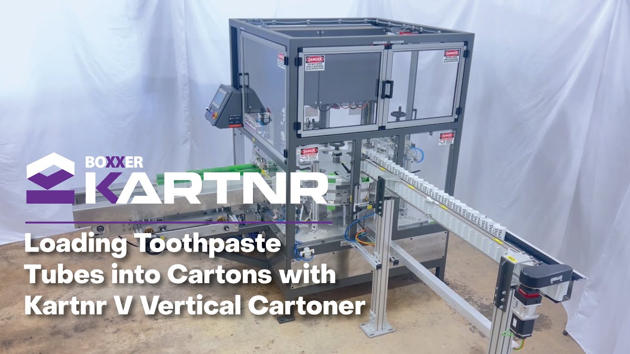 Loading Toothpaste Tubes into Cartons with Kartnr V Vertical Cartoner